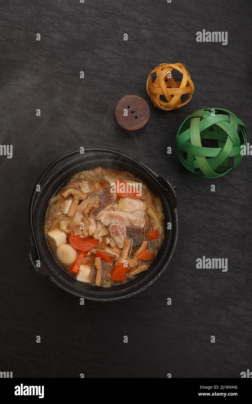 Hot Pot of Pork Miso Soup, Japanese Food Stock Photo - Alamy