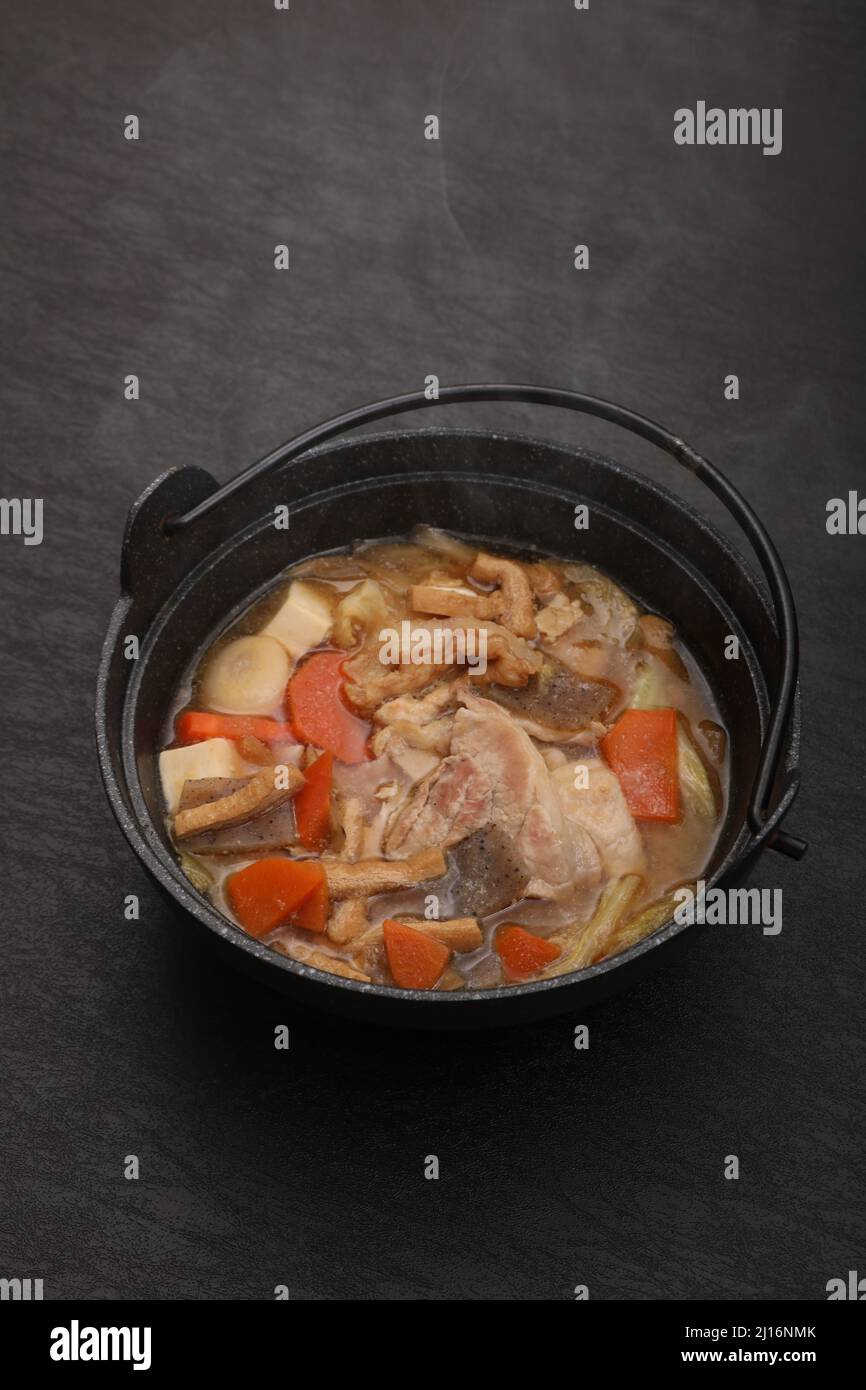 Hot Pot of Pork Miso Soup, Japanese Food Stock Photo - Alamy