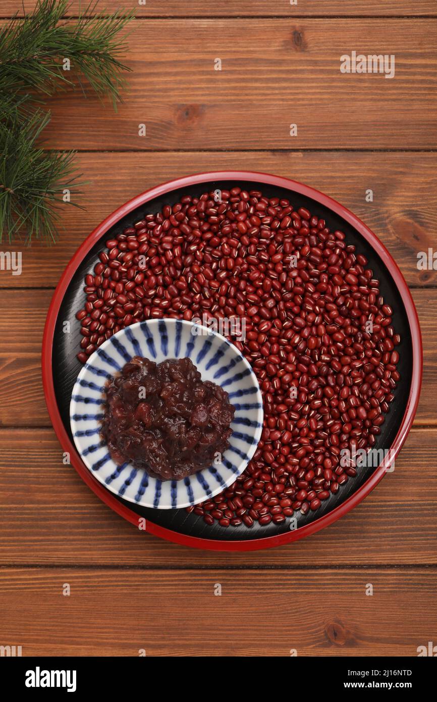 Bean Jam and Azuki Beans, Japanese Food Stock Photo - Alamy