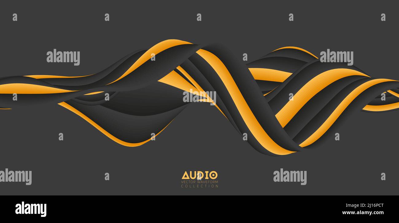 Sound wave visualiztion. 3D solid waveform. Voice sample pattern Stock ...
