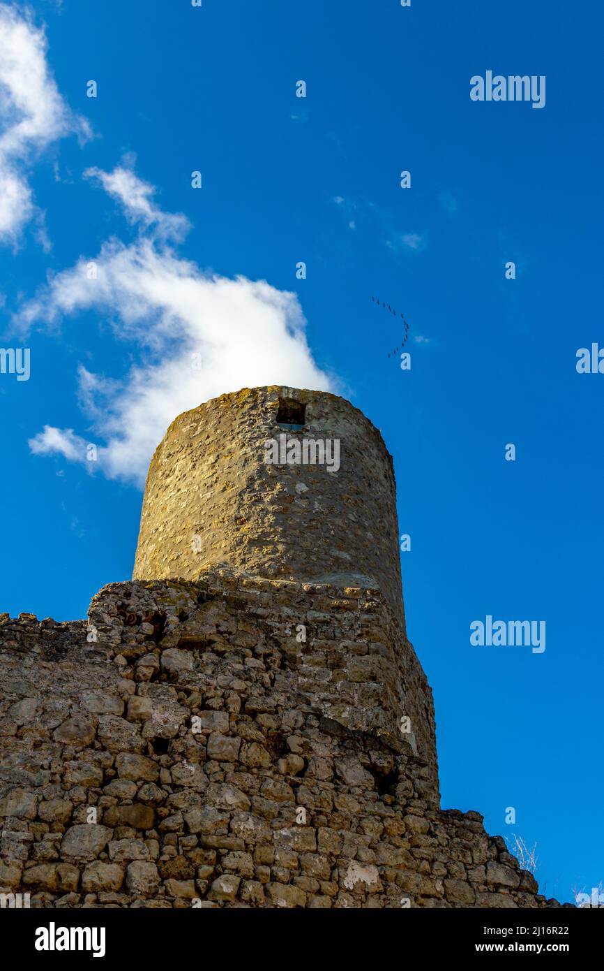 Spring walk around the Brandenburg castle ruins in the beautiful Werra ...