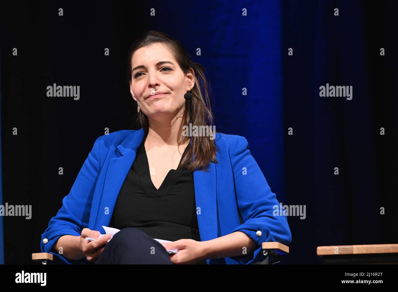 Cologne, Germany. 22nd Mar, 2022. Journalist Cosima Gill at Lit.Cologne ...