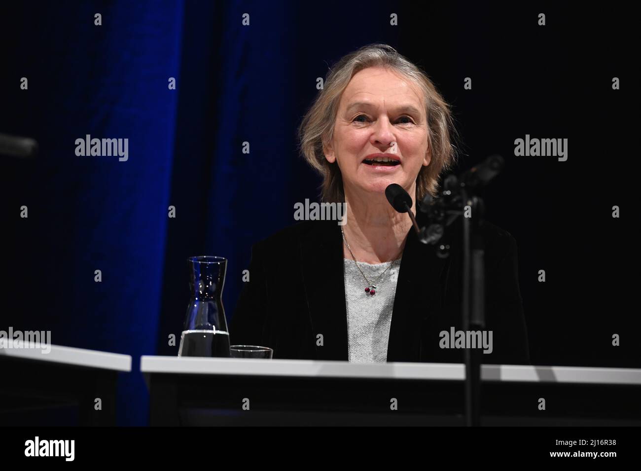 Cologne, Germany. 22nd Mar, 2022. The writer and journalist Elke ...