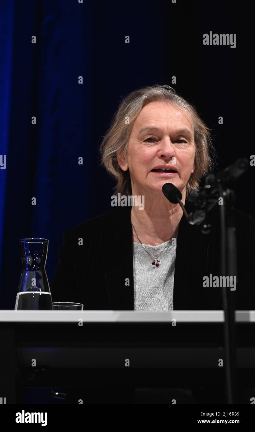 Cologne, Germany. 22nd Mar, 2022. The writer and journalist Elke ...
