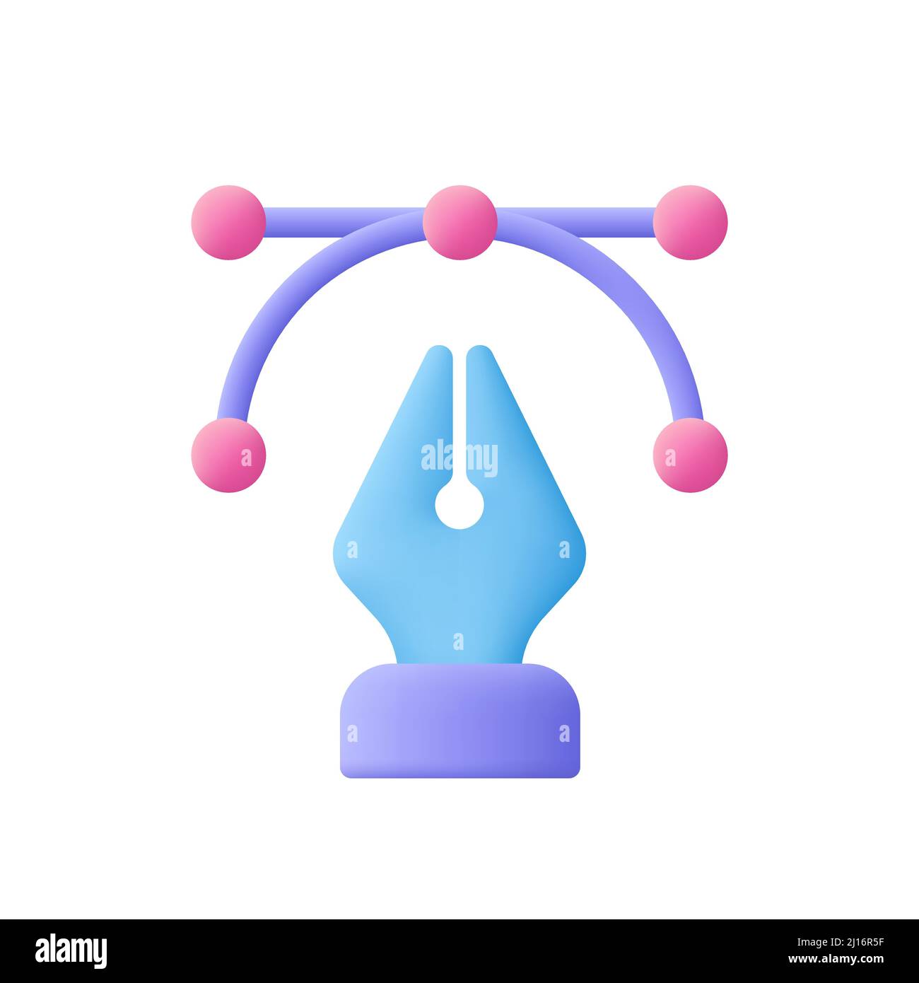 Pen tool cursor. The curve control points.Graphic design software. 3d ...