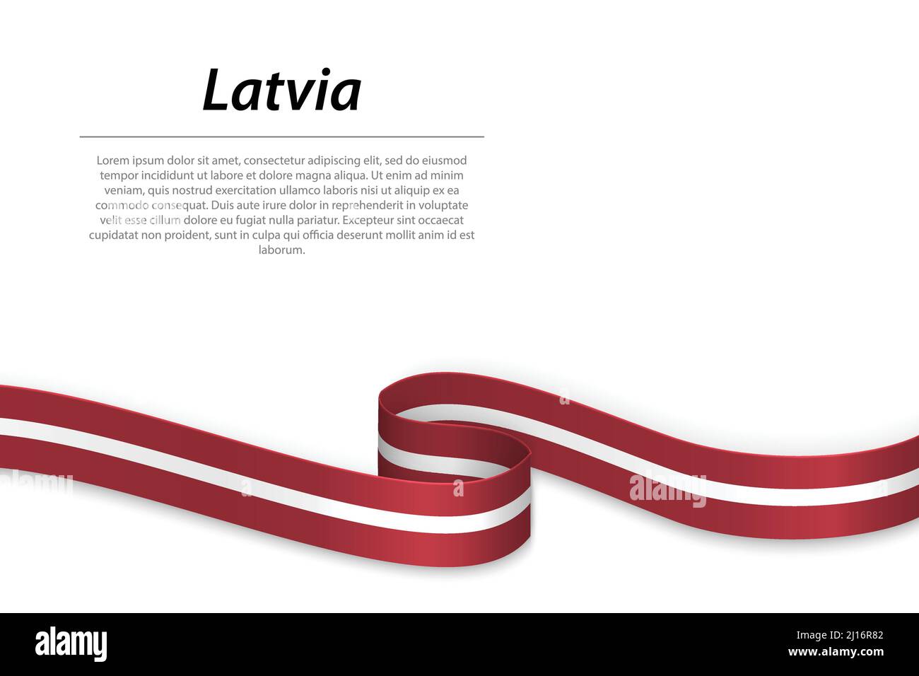Waving ribbon or banner with flag of Latvia. Template for independence day poster design Stock ...