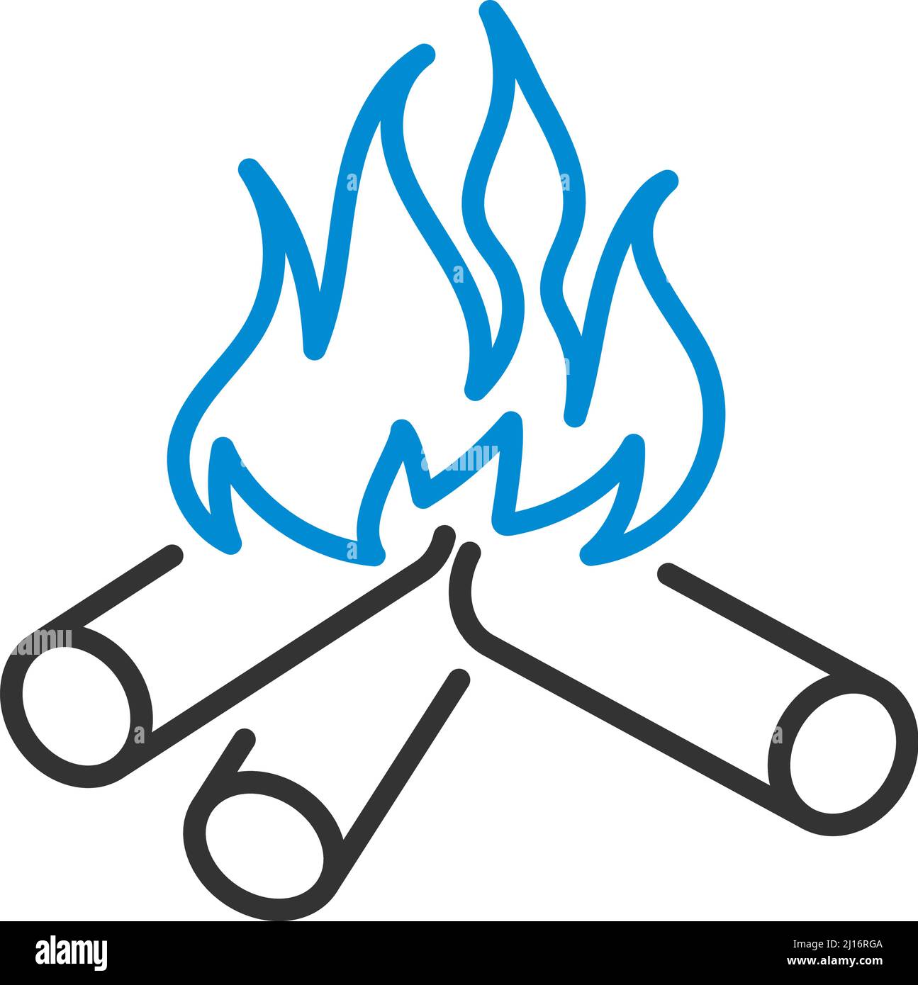 Icon Of Camping Fire. Editable Bold Outline With Color Fill Design ...