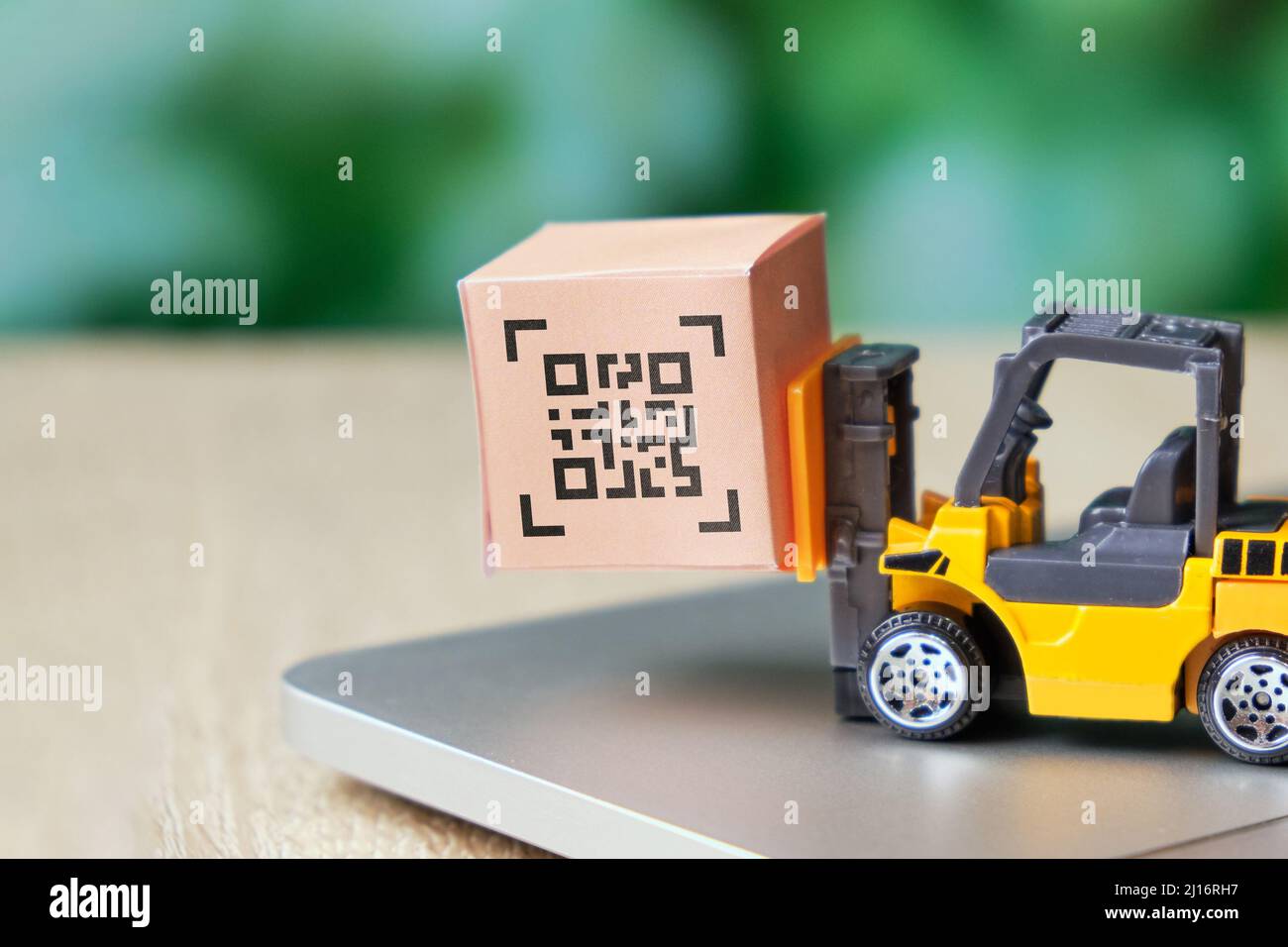 QR code concept. Product labeling on the box. Process optimization in ...