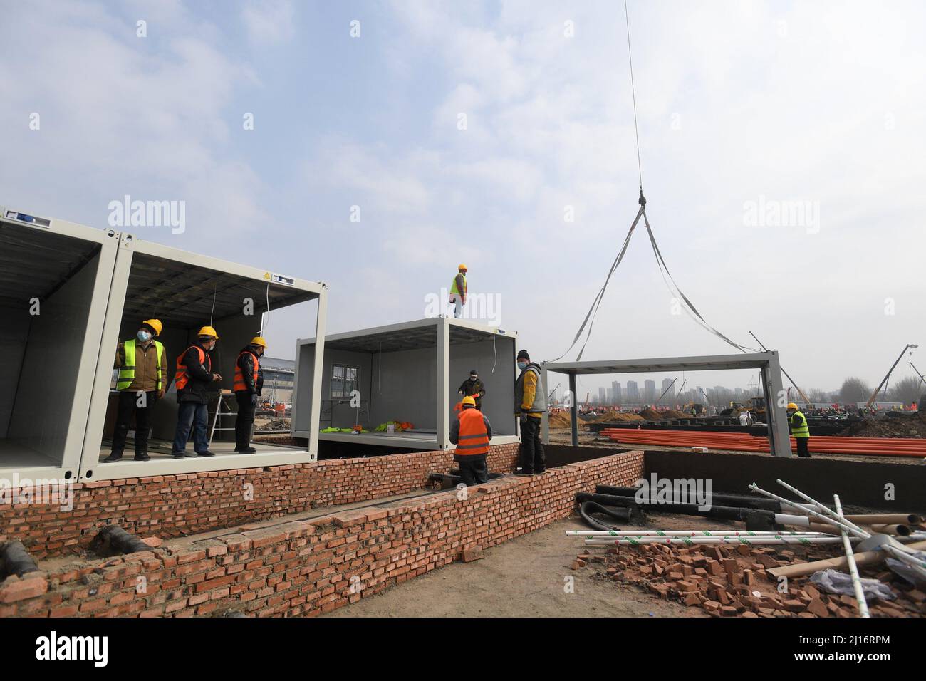 SHENYANG, CHINA - MARCH 23, 2022 - Construction site of emergency ...
