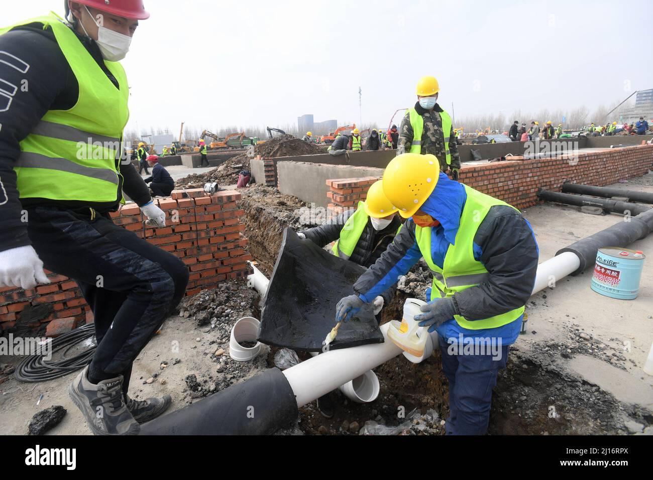 SHENYANG, CHINA - MARCH 23, 2022 - Construction site of emergency ...