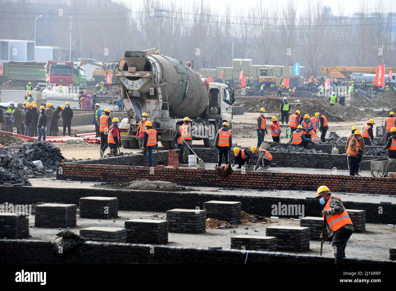 SHENYANG, CHINA - MARCH 23, 2022 - Construction site of emergency ...
