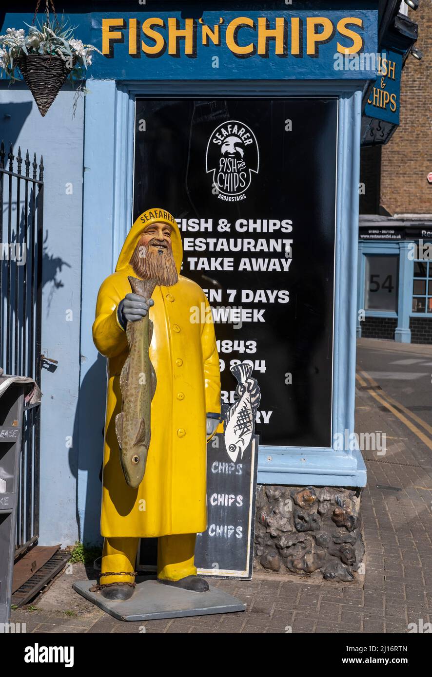 The Seafarer fish and chip shop in the seaside town of Broadstairs Kent ...