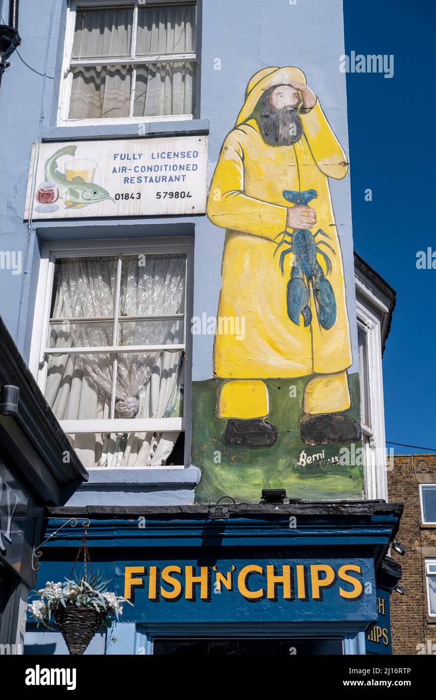 The Seafarer fish and chip shop in the seaside town of Broadstairs Kent ...