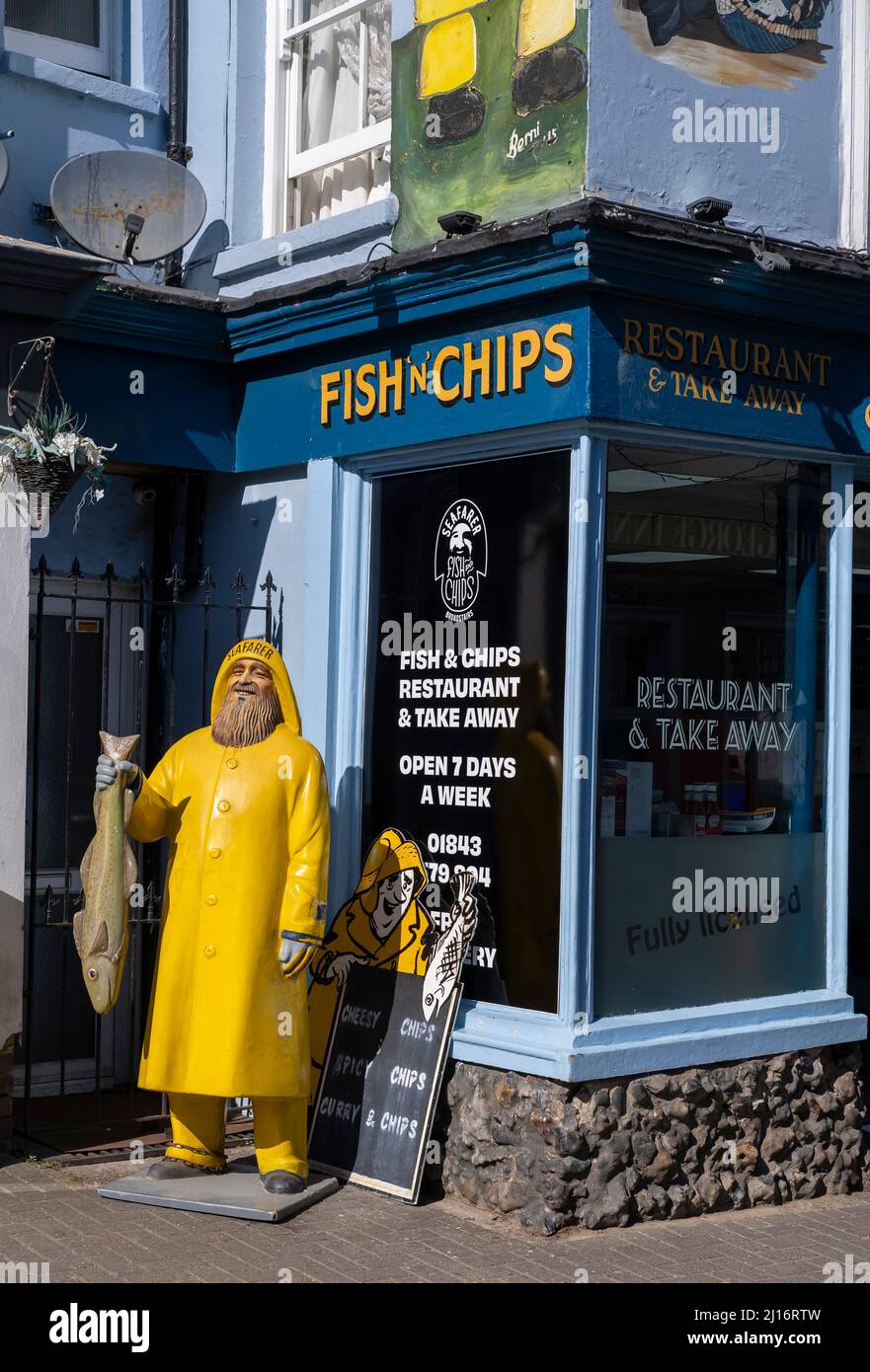 The Seafarer fish and chip shop in the seaside town of Broadstairs Kent ...