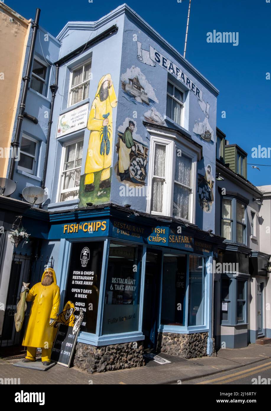 The Seafarer fish and chip shop in the seaside town of Broadstairs Kent ...