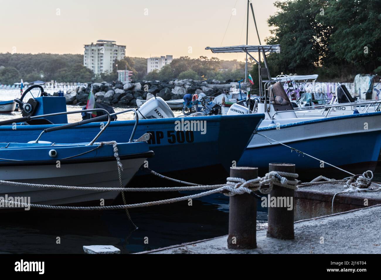 Seaside photographs in Primorsko, Bulgaria - late summer Stock Photo ...