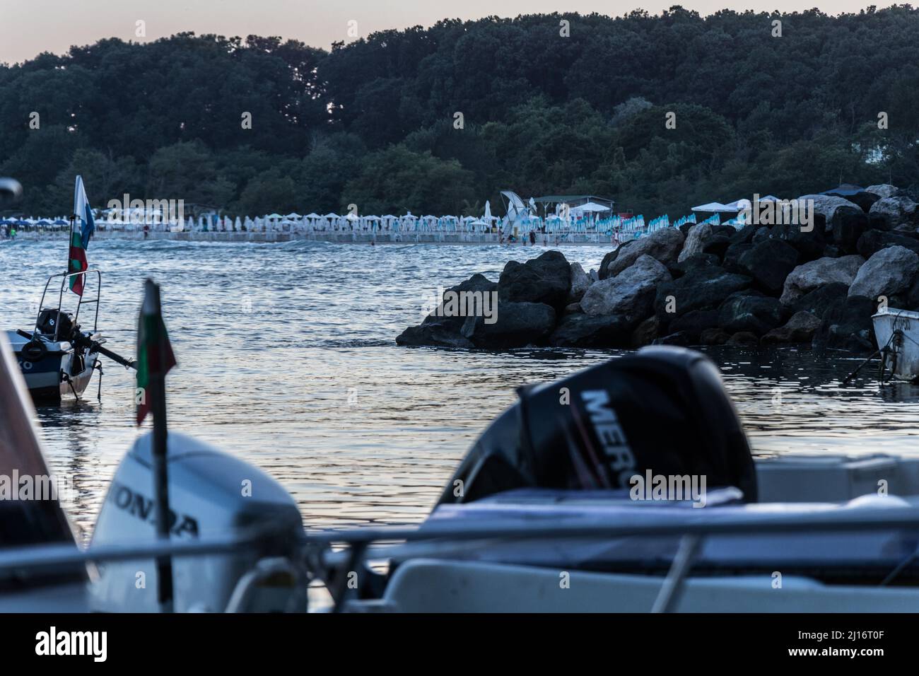 Seaside photographs in Primorsko, Bulgaria - late summer Stock Photo ...