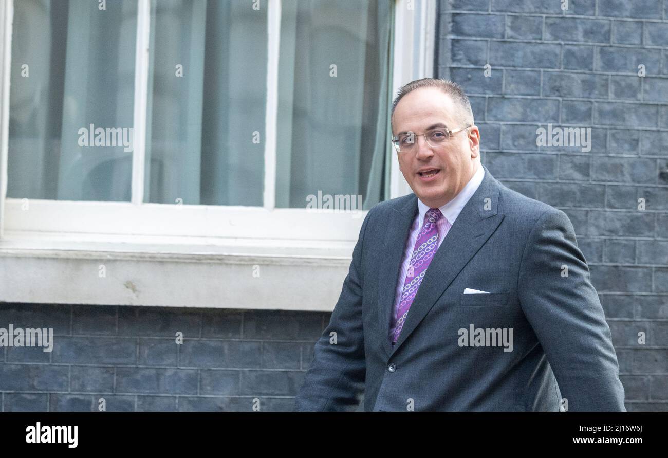London, UK. 23rd Mar, 2022. Michael Ellis, Paymaster General arrives at ...