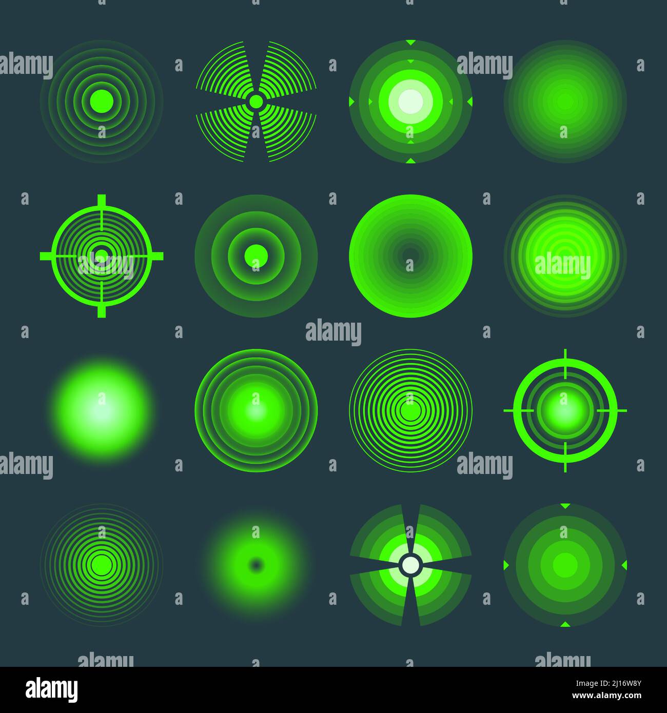 Thermal, night vision scope. Crosshair, gun sight vector icons ...