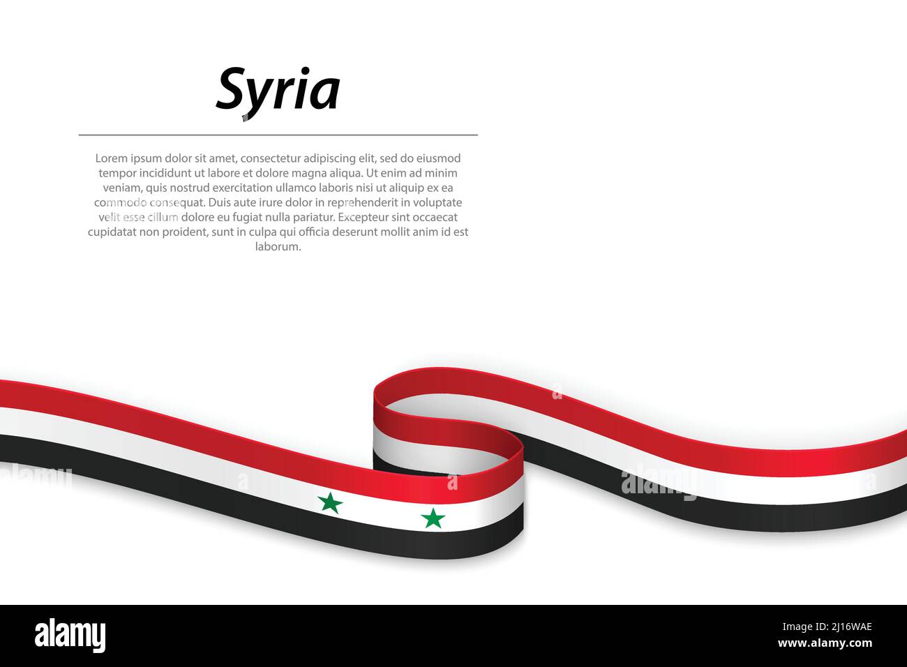 Waving ribbon or banner with flag of Syria. Template for independence ...