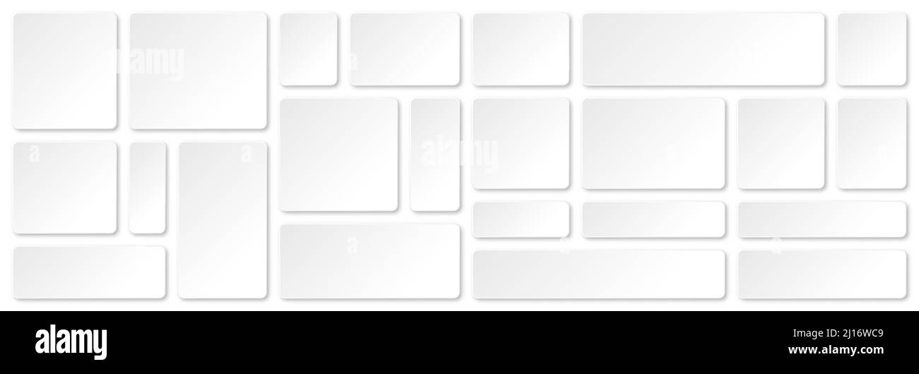 Set of blank paper banners with shadows isolated on white background ...