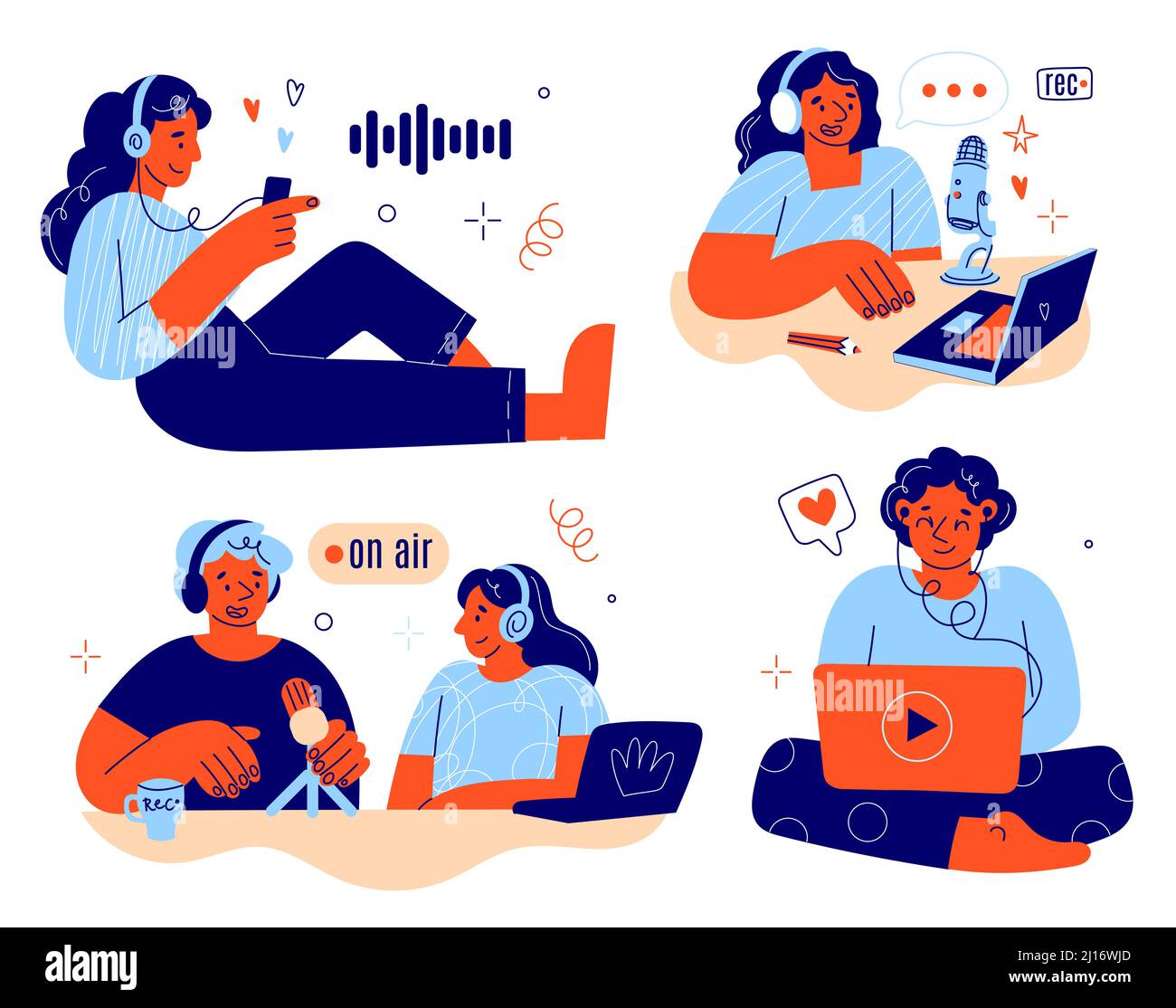 Microphone streaming Stock Vector Images - Alamy