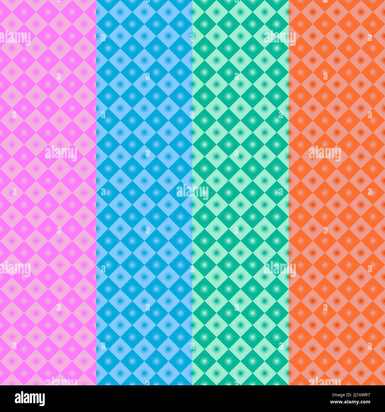 Vector Seamless Pattern : 4 column of different colors pattern with ...