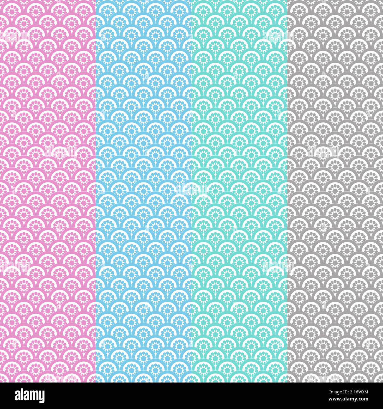 Vector Seamless Pattern :4 columns of different colors pattern with ...