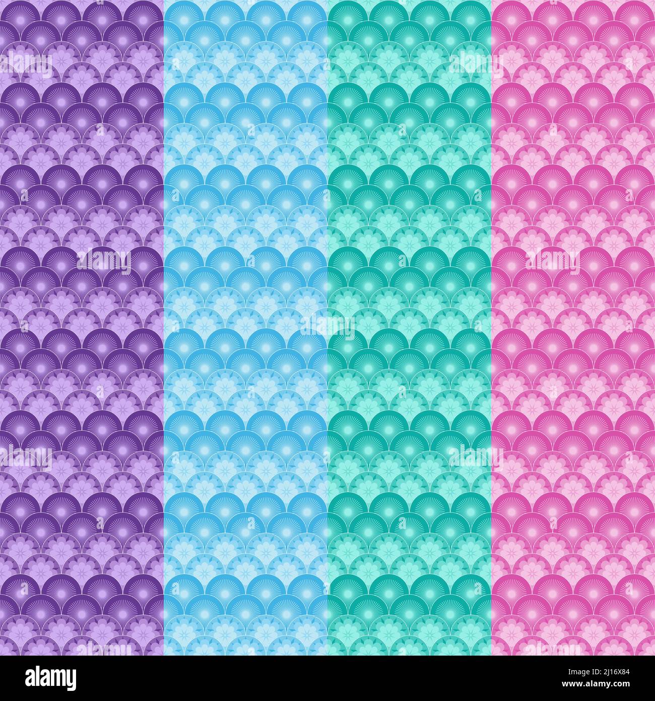 Vector Seamless Pattern :4 columns of different colors pattern with ...