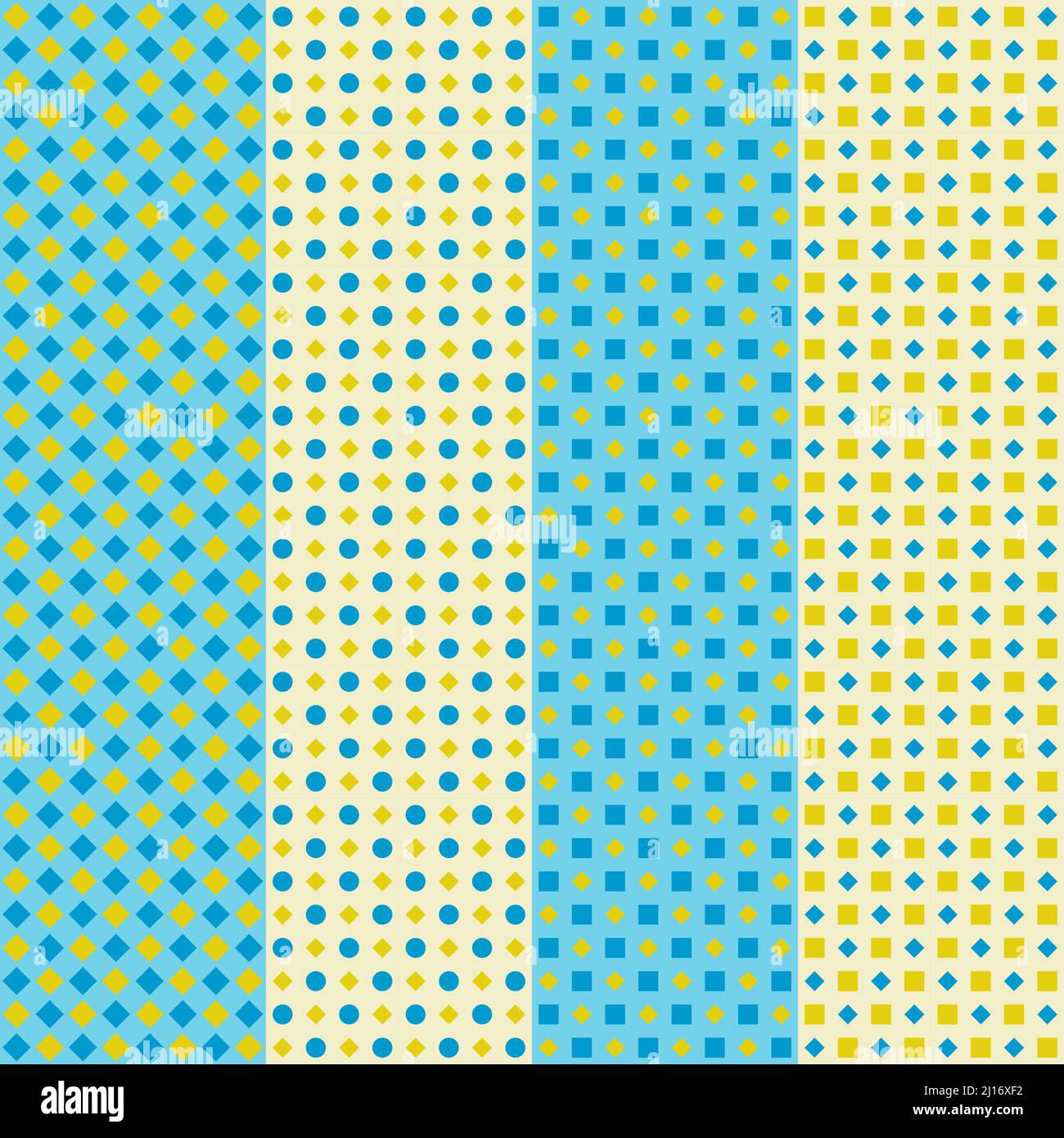 Vector Seamless Pattern : 4 column of different colors pattern with ...