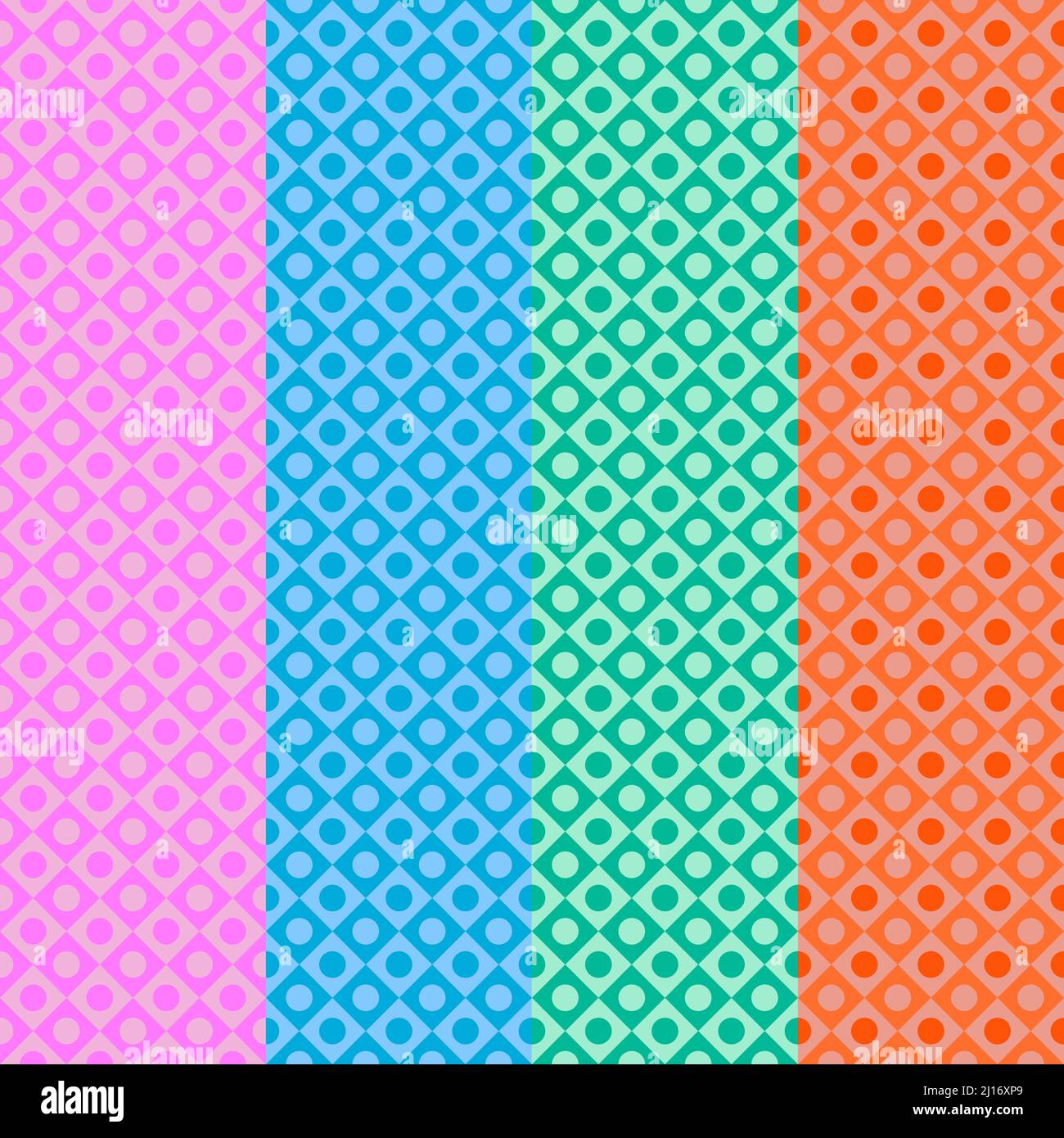 Vector Seamless Pattern : 4 column of different colors pattern with ...