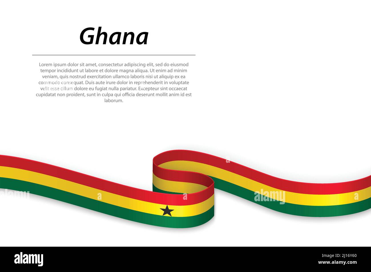 Waving ribbon or banner with flag of Ghana. Template for independence ...