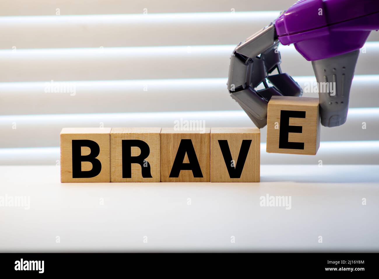 BRAVE word made with building blocks on a light background Stock Photo ...