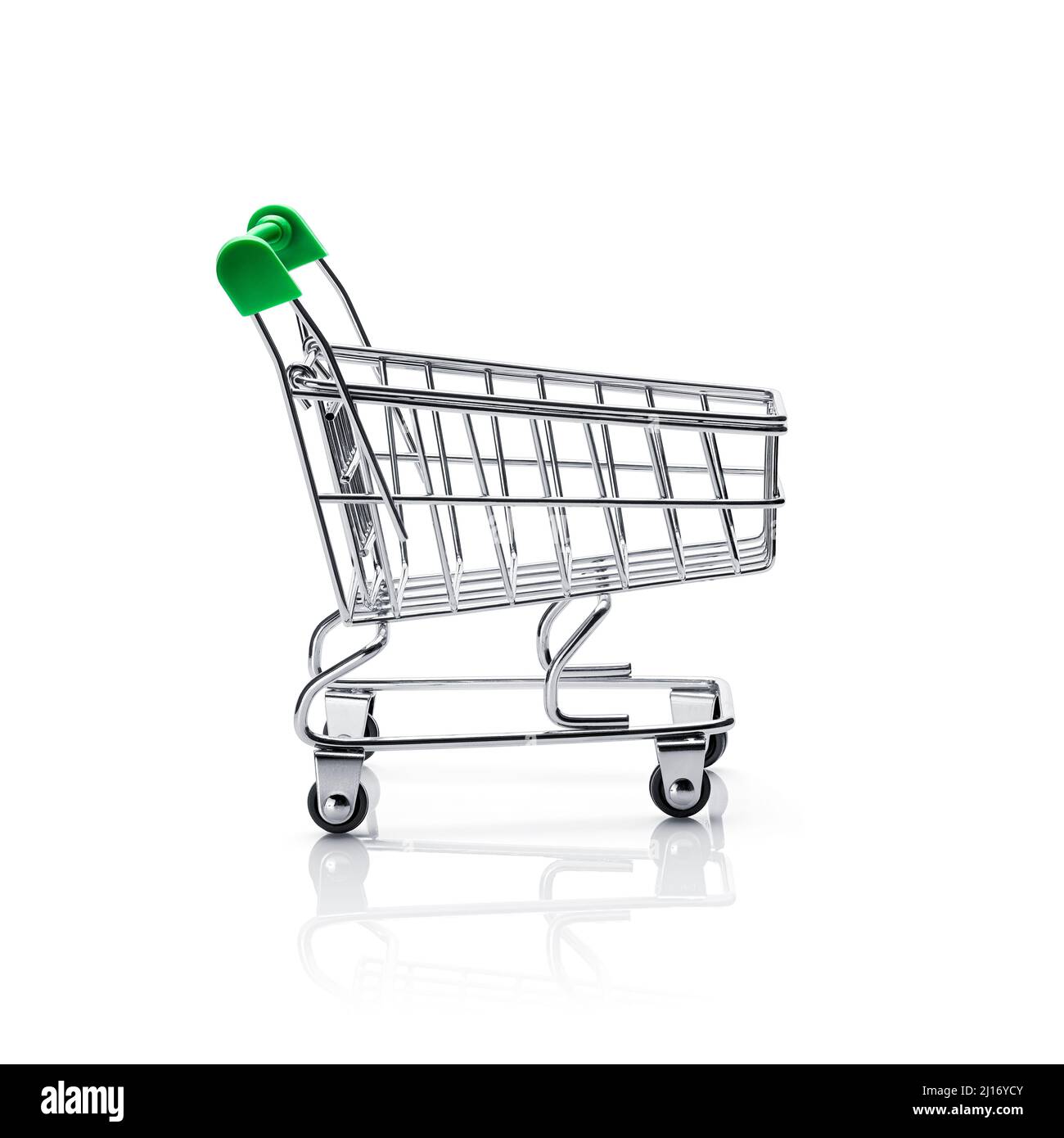 side view of empty shopping cart isolated on white background Stock ...
