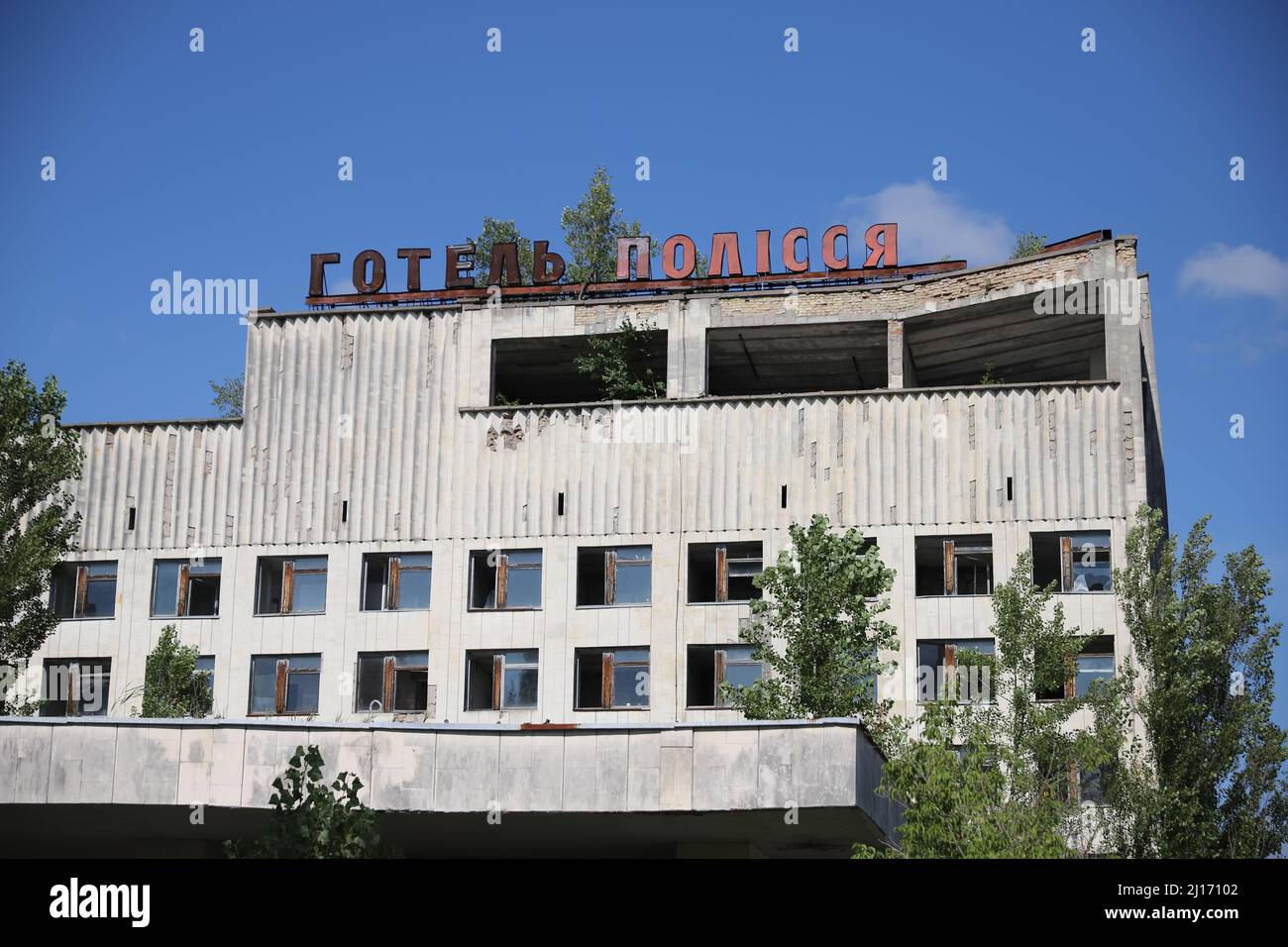 Hotel Building in Pripyat Town in Chernobyl Exclusion Zone, Chernobyl ...