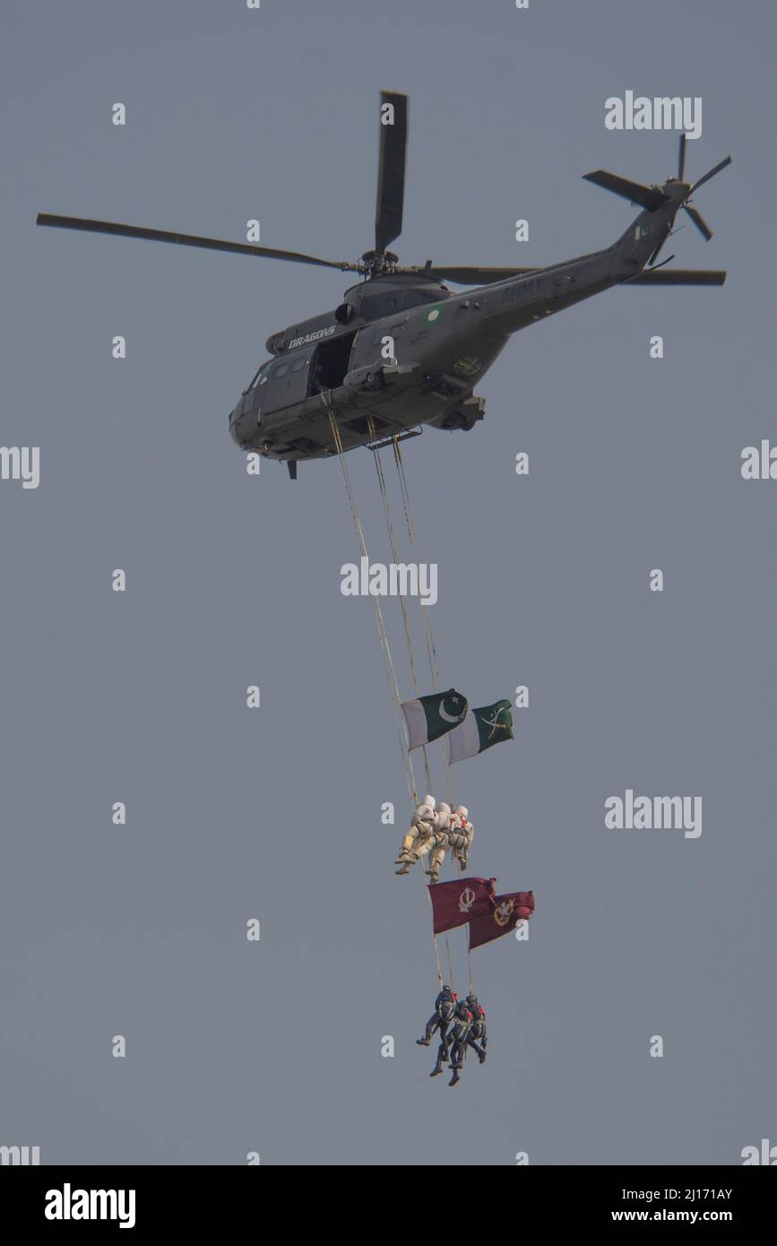 Flying with chopper Stock Photo - Alamy