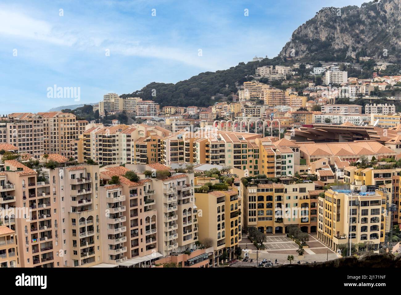 view of the port and the buildings of the principality of monaco Stock ...