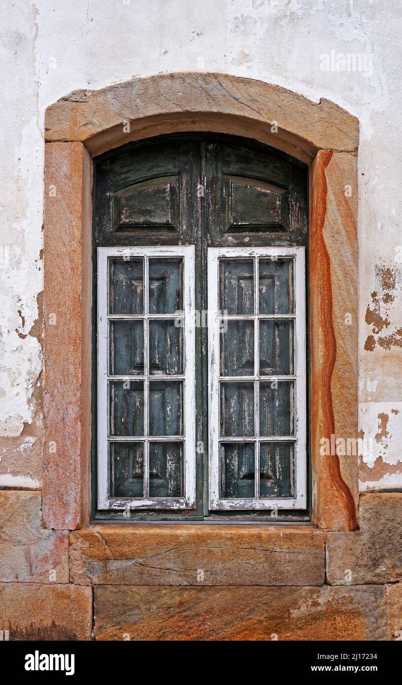 Ancient colonial window in historical city of Ouro Preto, Brazil Stock ...