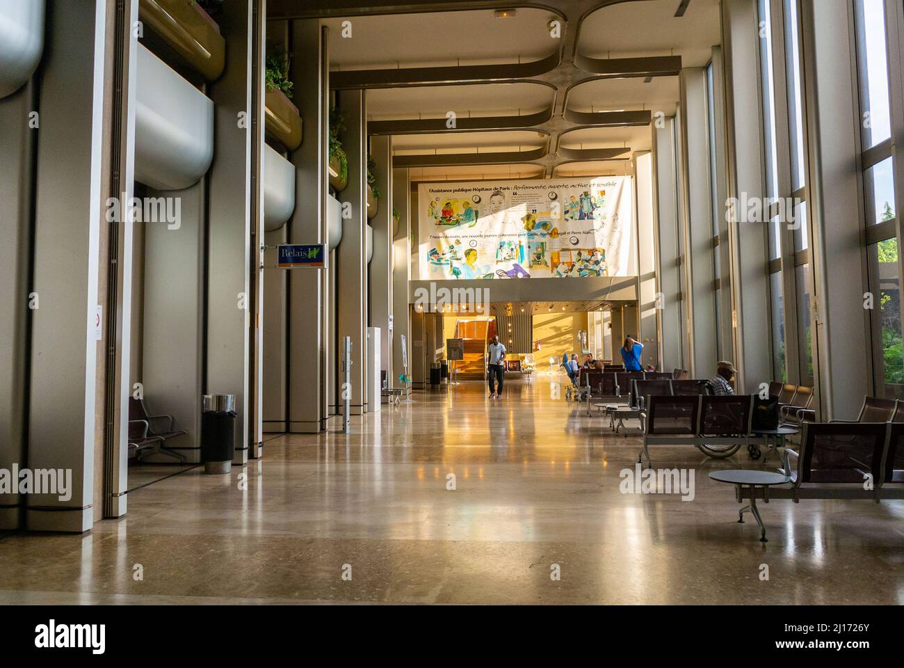 Paris, France, Inside, Wide View, Hall, French Public Hospital ...