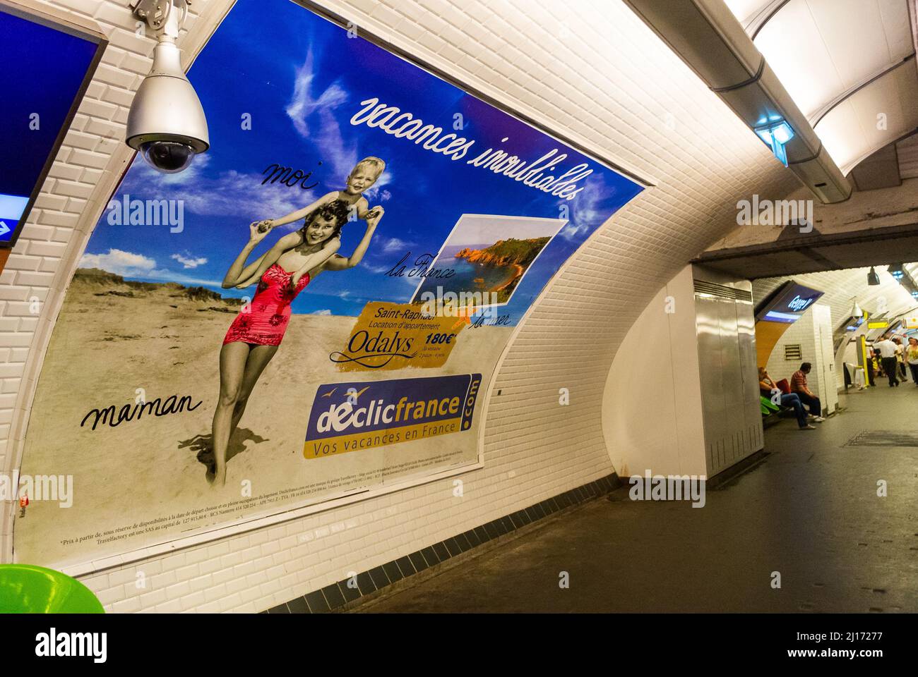 French travel advertising posters metro station inside hi-res stock ...