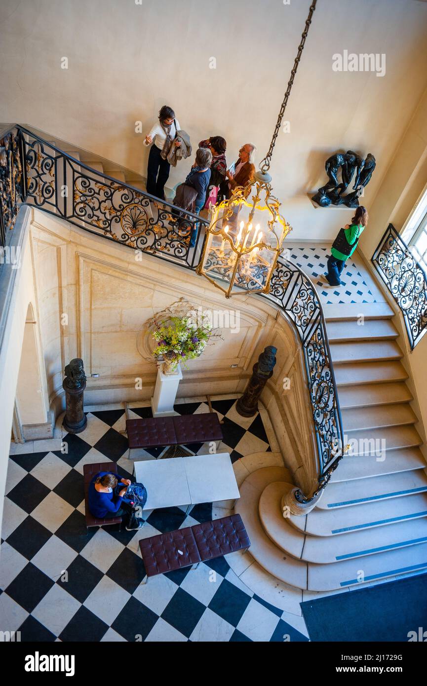 Paris, France, Inside, High Angle View, inside, People, Staircase in ...