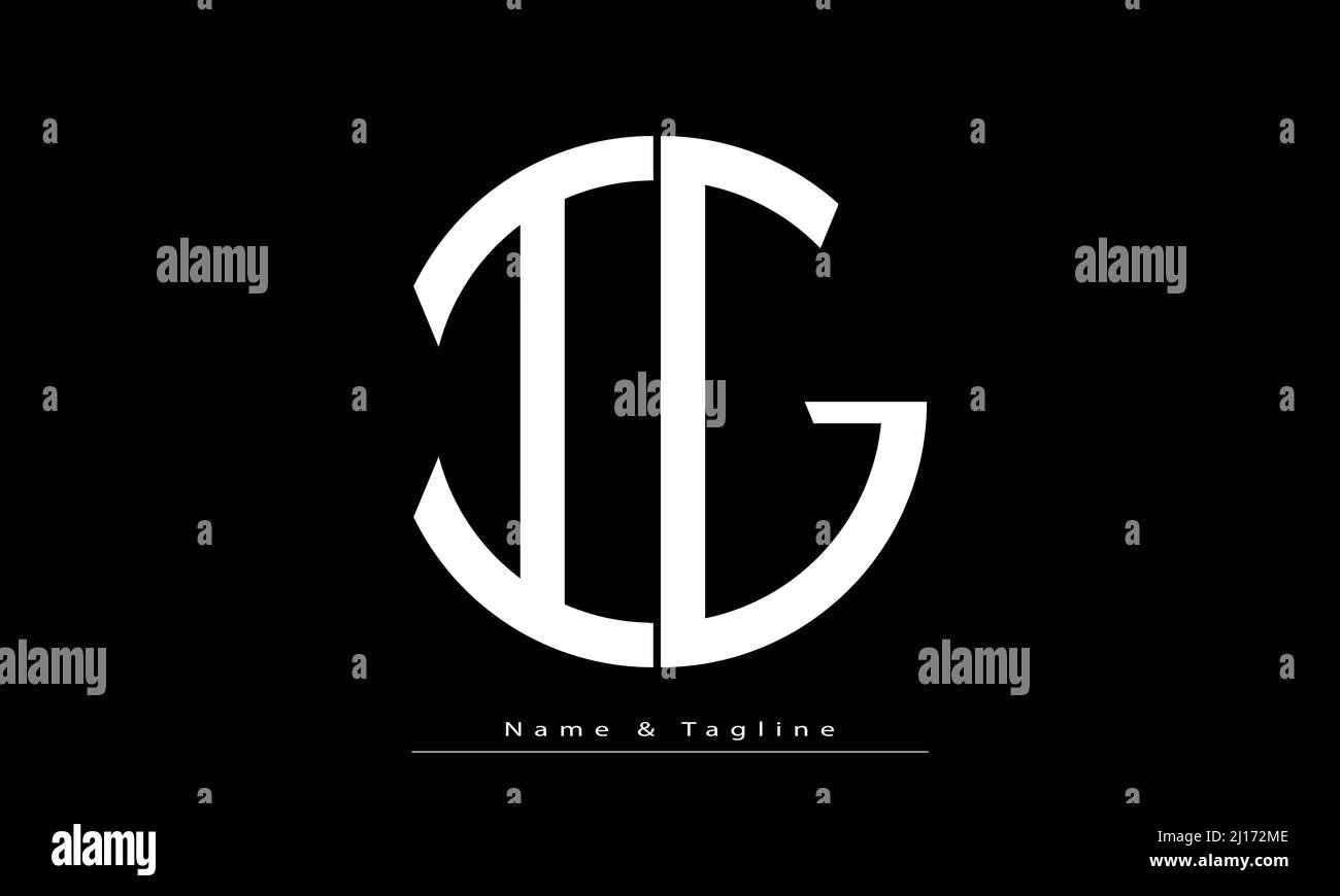 Alphabet letters Initials Monogram logo IG , GI Stock Vector Image ...
