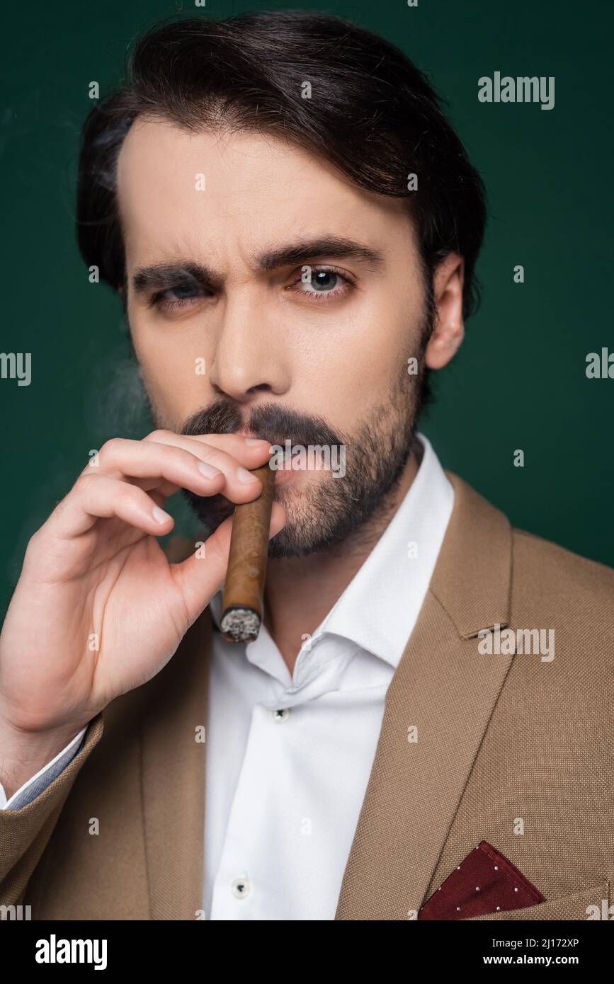 Mustache with cigar hi-res stock photography and images - Alamy