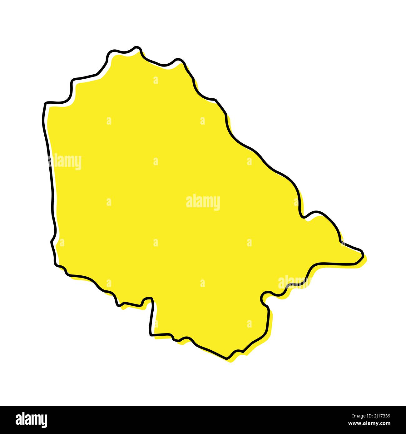 Simple outline map of Jammu and Kashmir is a state of India. Stylized ...