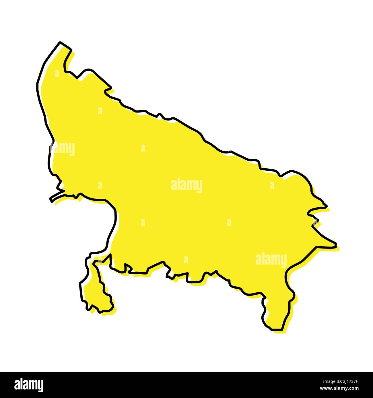Map of uttar pradesh hi-res stock photography and images - Alamy