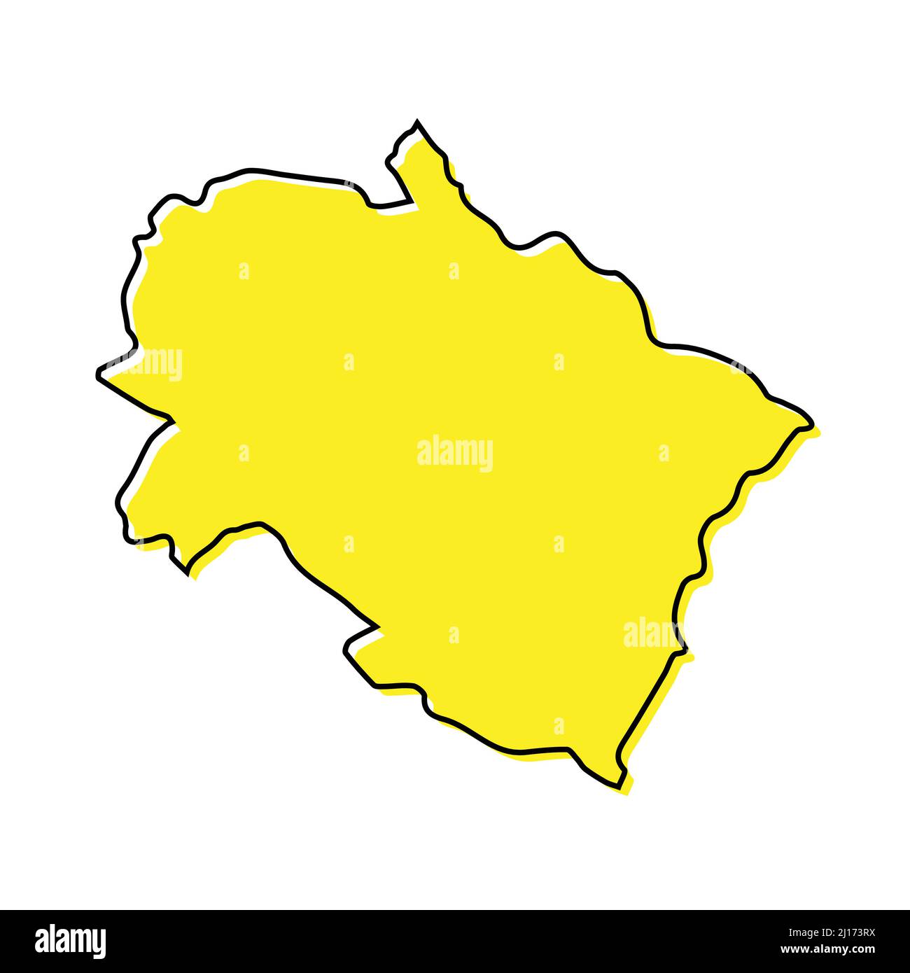 Simple outline map of Uttarakhand is a state of India. Stylized minimal ...