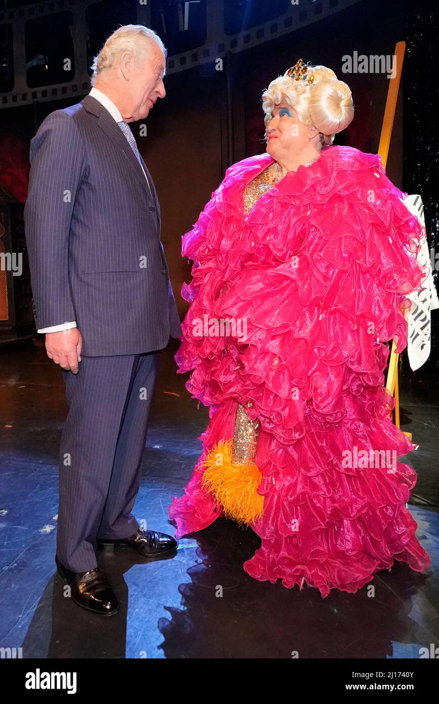 The Prince of Wales meets drag queen May McFettridge at the re-opening ...