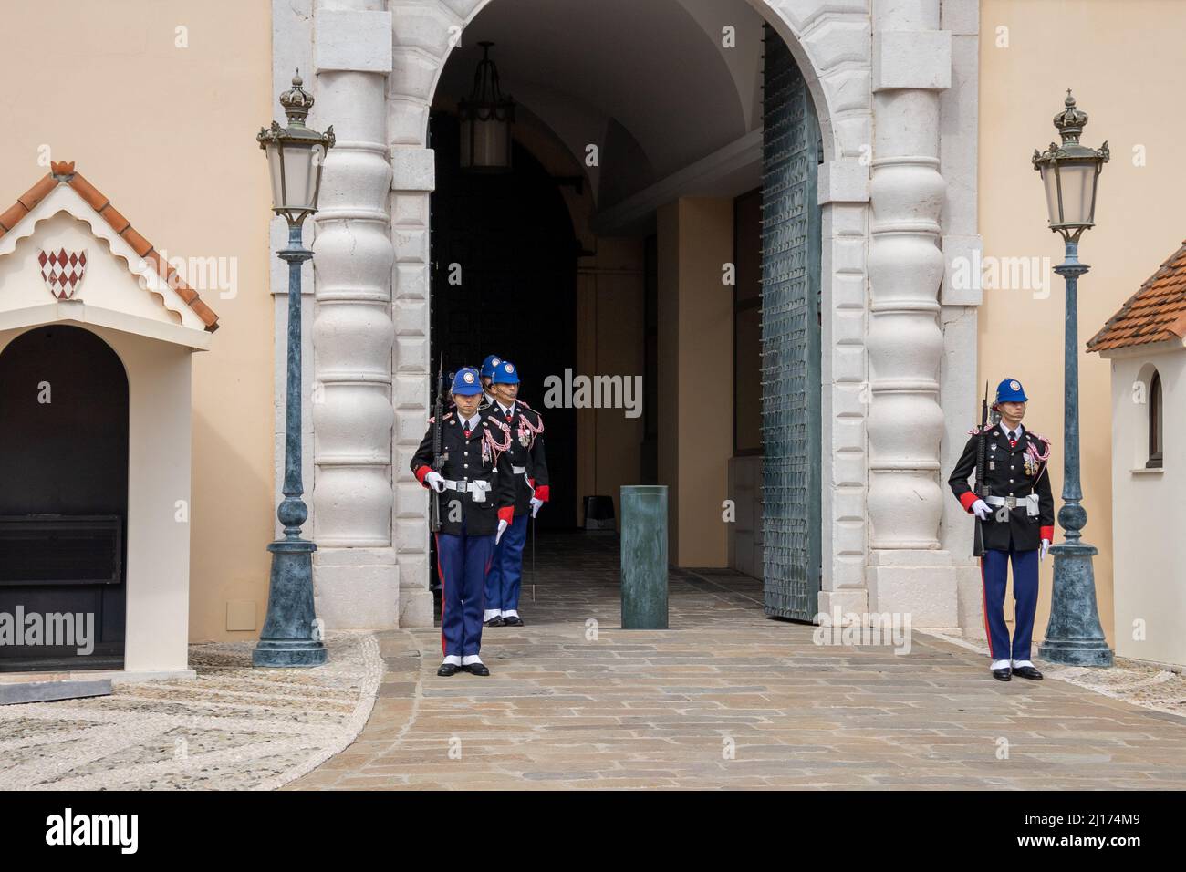 changing of the guard ceremony at the palace of the principality of ...