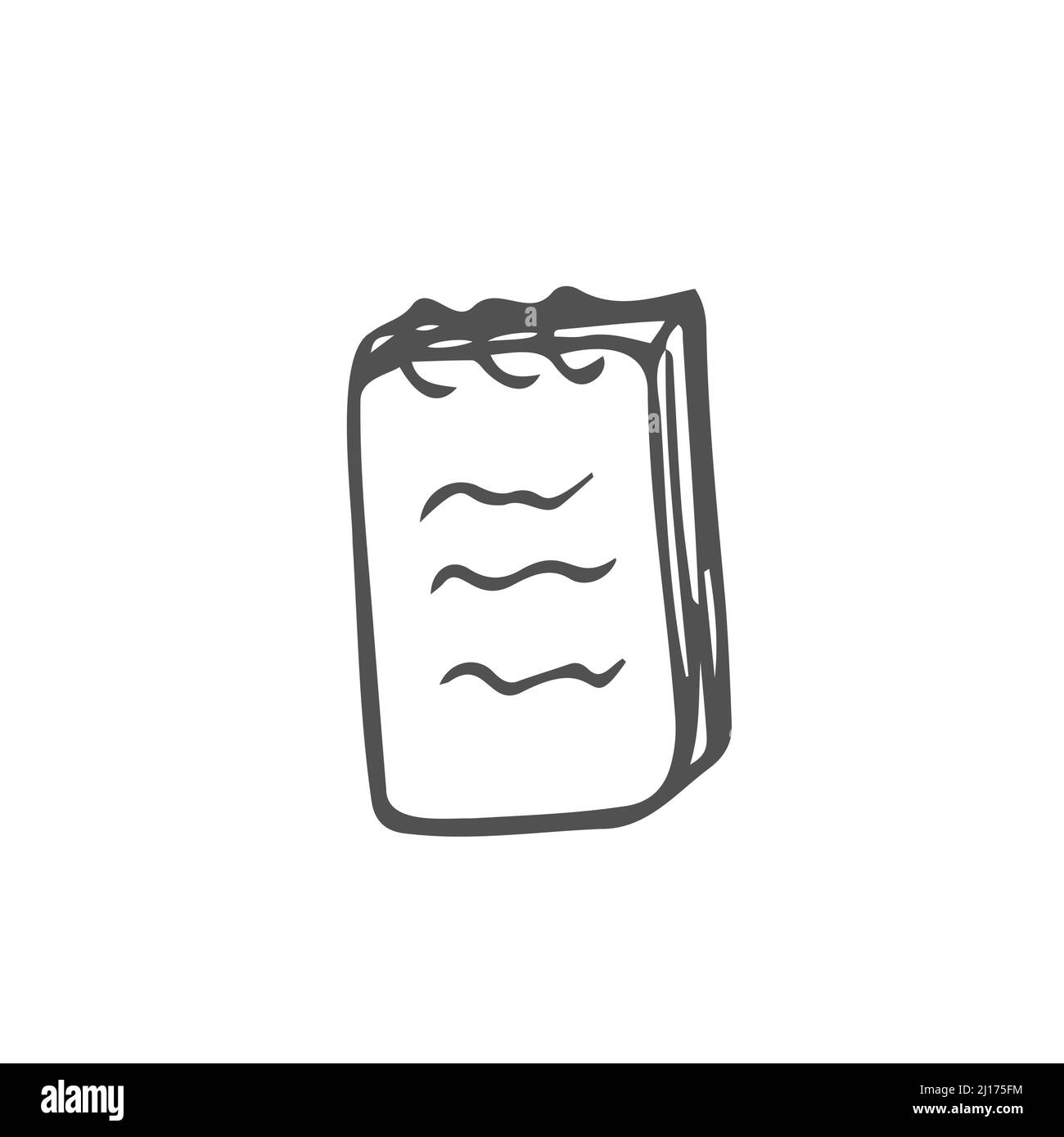 Sketch of notebook. Vector illustration with hand drawn leaf of ...