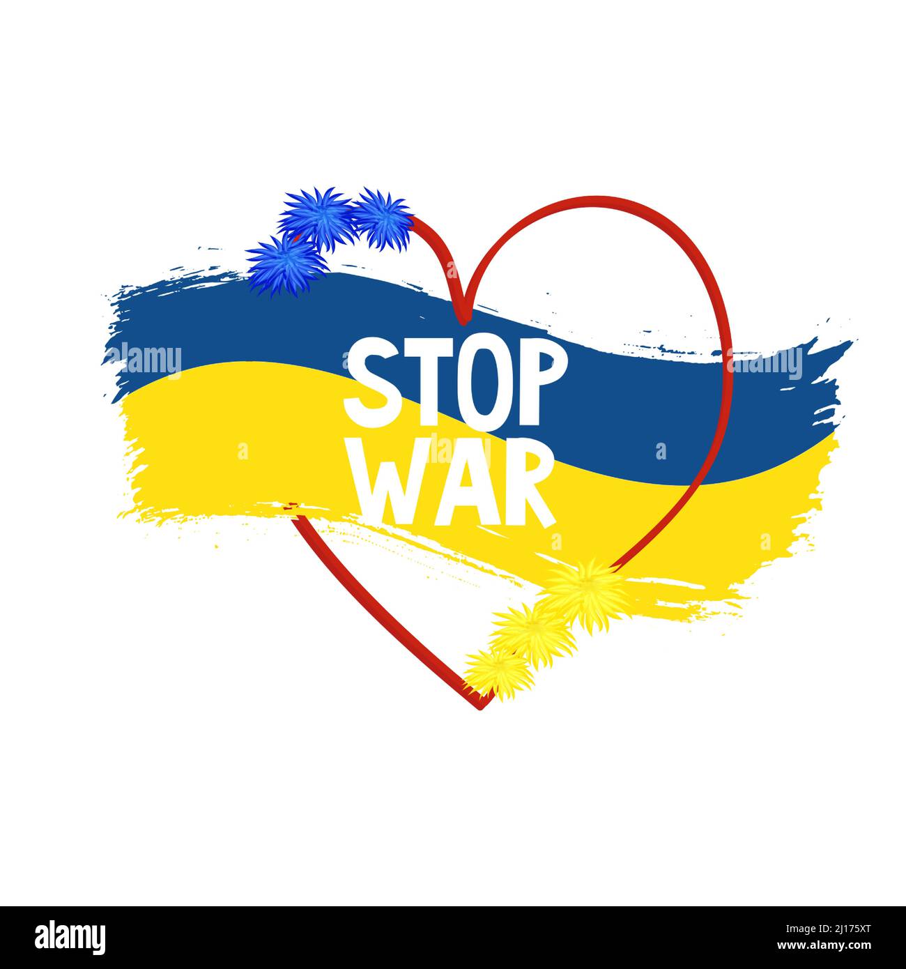 Ukrainian flag, National flag with two colors blue and yellow brush ...